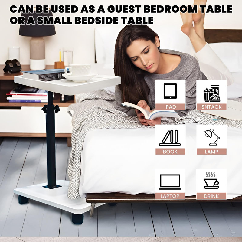 Ivy Bronx C Table End Table Adjustable Height,C Shaped End For Couch,Snack Tables,360°Swivel TV ...